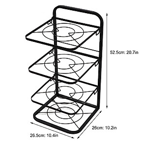 STARNOONTEK Under Sink Organizers and Storage, Kitchen 4 Tiers Adjustable Pots Organizer Space Saving Pan Rack for Under Sink Cabinet Countertopm,Black
