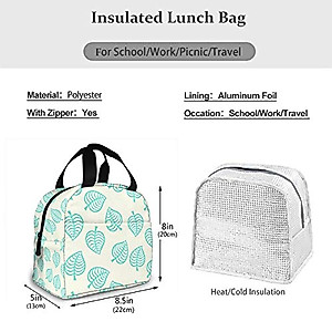 Leaves Leak Proof and Reusable refrigerated Lunch Bag - Durable Compact Office School Lunch Box for Women, Men