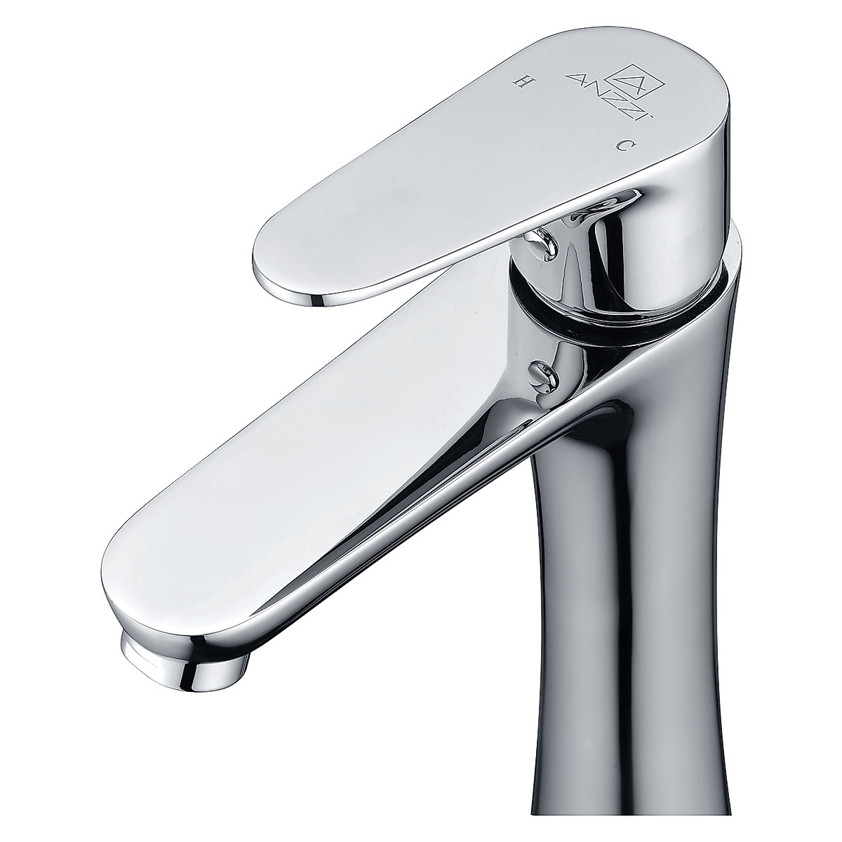 ANZZI Vivace Series Single Hole Bathroom Faucet in Polished Chrome | Countertop Deck Mount Singular Lever Handle Bathroom Sink Faucet | 6 in. L x 2 in. W x 9.5 in. H | L-AZ081