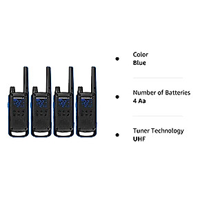 Motorola T800 Talkabout Two-Way Radios - Black/Blue (4 Pack)