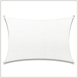 ColourTree 12' x 20' White Rectangle Sun Shade Sail Canopy Awning Fabric Cloth Screen - UV Block UV Resistant Heavy Duty Commercial Grade - Outdoor Patio Carport - (We Make Custom Size)