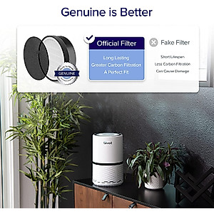 LEVOIT LV-H132 Air Purifier Replacement Filter, 3-in-1 Nylon Pre-Filter, High-Efficiency Activated Carbon Filter, LV-H132-RF, 2 Pack