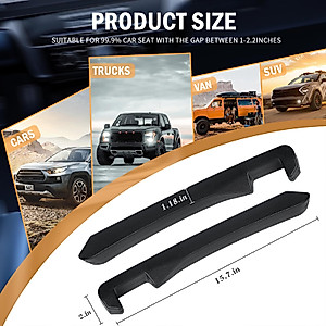 VAWIT Car Seat Gap Filler, Universal Fit Car SUV Truck Gap Between Seat and Console Stop Cellphone Wallet Keys Coins from Dropping (Black, Pack of 2)