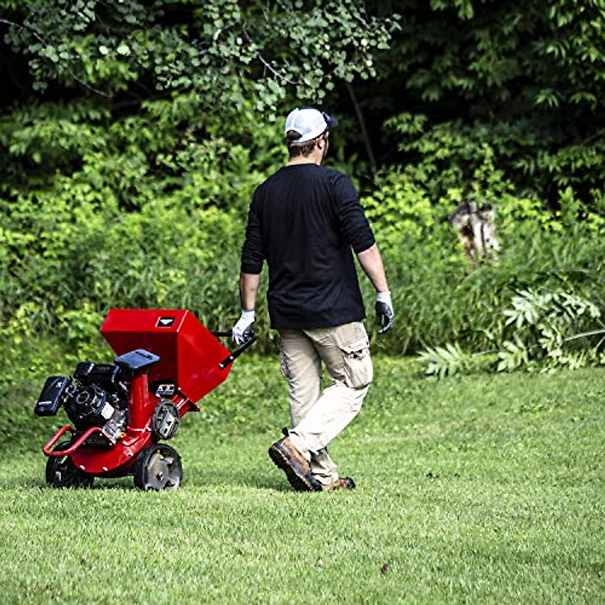 Earthquake Chipper Shredder K33,33964 Heavy Duty 301cc, 4 Cycle Viper Engine, 5-Year Warranty, Dock-and-Lock Debris Bag, 3" Max Wood Diameter Capacity, Red