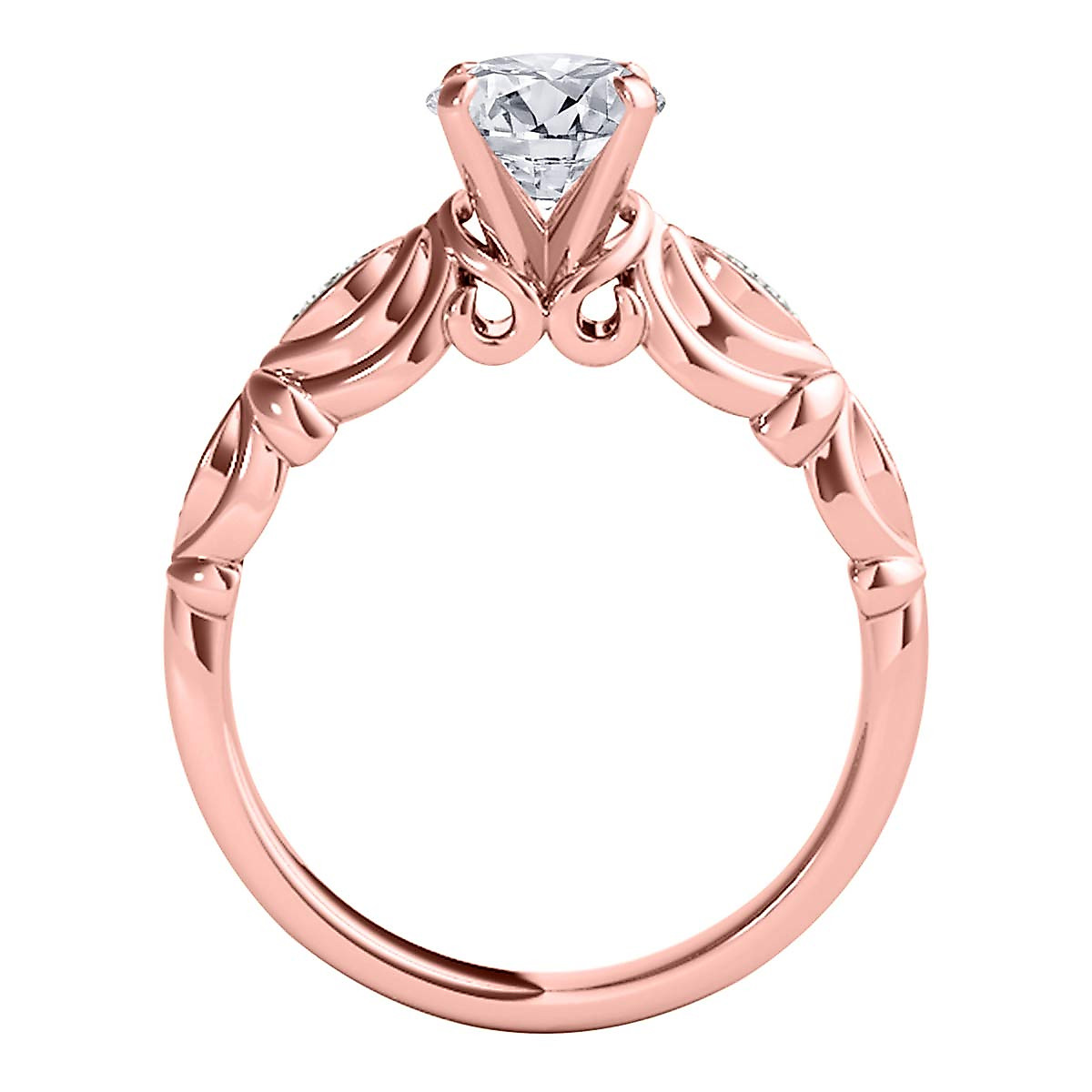 MauliJewels 1/2 Carat Halo Diamond Engagement Bridal Ring Set 10K Solid Rose White Yellow Gold
