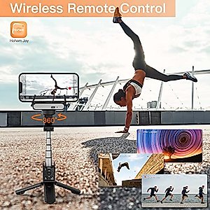 Gimbal Stabilizer for Smartphone, 2 Axis Selfie Stick Tripod with Face Tracking, 360° Rotation, 4 in 1 Portable Phone Tripod w/Extendable Stick for iPhone 14/Android Video Recording hohem iSteady Q