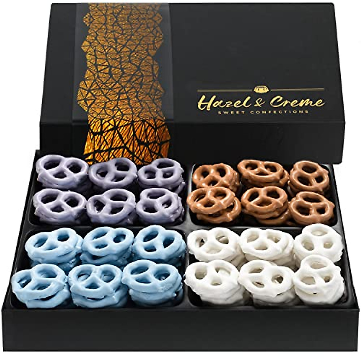 Hazel & Creme Yogurt Pretzels - Chocolate Covered Pretzels - Gourmet Holiday Pretzels - Assorted Gourmet Flavors - Thank You, Birthday, Sympathy Gift