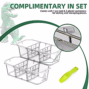 KADELE Fun Dinosaur Building Set 421PCS, Green T-Rex Creative Educational Toys Boys Girls 8+, Animal Figures Building Kit Model Jurassic Dino Blocks Toy Dispaly Gifts for Kids & Adults