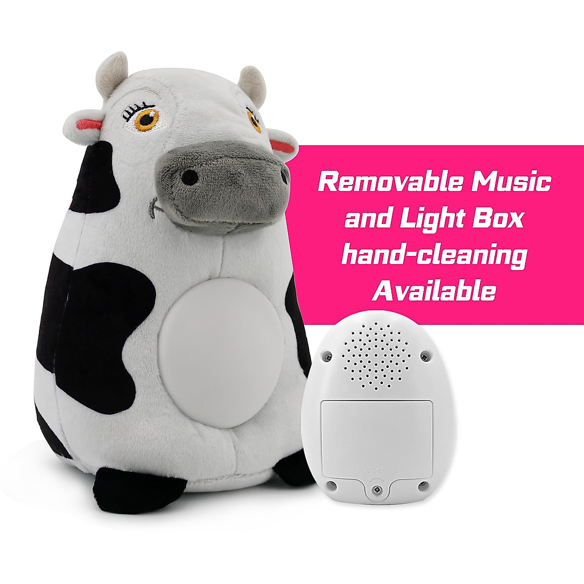 TOYMAKER La Granja de Zenon Stuffed Animals Cow Plush La Vaca Lola Spanish Toys Baby for Babies Cow Toys 6 to 12 Months Crib Soother with Music and Lights for Birthday Christmas