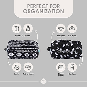 Easy Baby - Diaper, Bottle, and Supplies - Organizer Pouches - Change, Feed, and Dress Me (4 Pack Brooklyn) | Organizing Packing Tote Cubes for Baby Items | Good for Travel and Keeping Organized