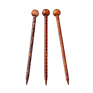 6 Pieces Wood Hair Sticks Japanese Hair Chopsticks for Hair Pins for Women Long Handmade Craft 13cm