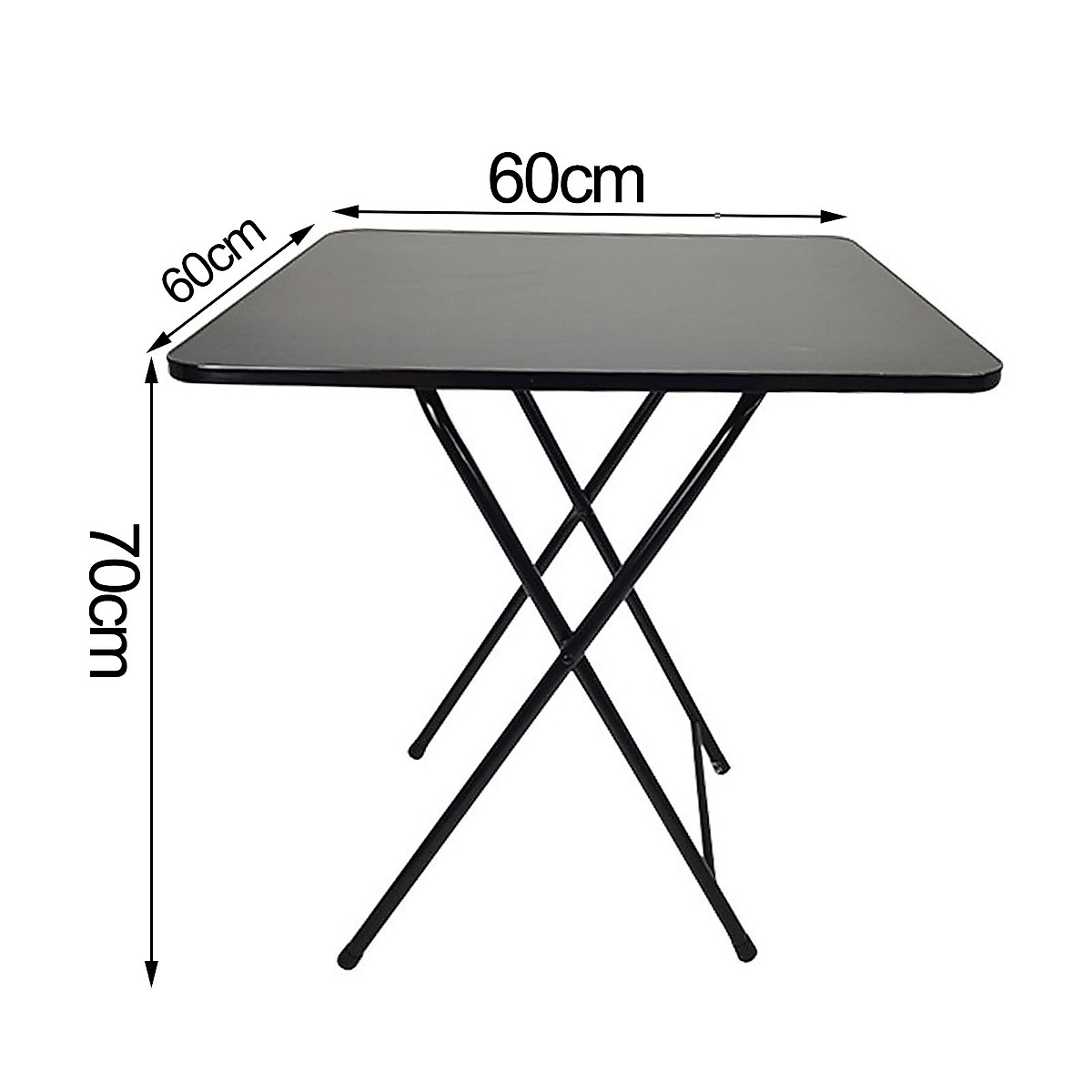 Leasote Folding Square Dining Table, 23" Black Table, Indoor/Outdoor for Small Spaces