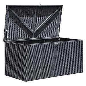 Arrow 4' x 2' x 2' Spacemaker Anthracite 134 Gallon Hot-Dipped Galvanized Steel Storage Deck Box