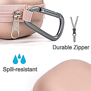 RAIACE Hard Storage Case Compatible with Beats Fit Pro Earbuds, Earbuds Storage Box with Mesh Pocket. (Case Only) - Pink