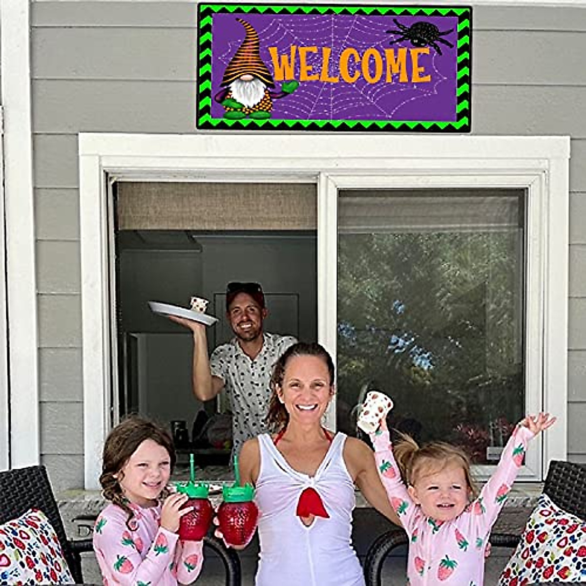 Halloween Decor Wall Welcome Hanging Garden Ornament Halloween Decorative Vintage Sign Home Decoration & Hangs