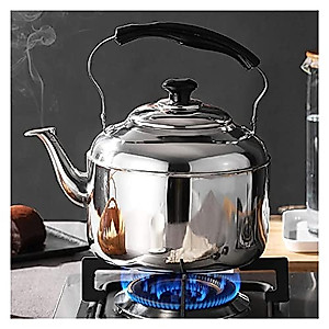 XENITE Classic Kettle Stove Top Whistling Kettle Stainless Steel Teapot Camping Kettles for Boiling Water Stovetop Whistling with Ergonomic Handle Camping Kettle Teapots (Color : Silver, Size : 10L