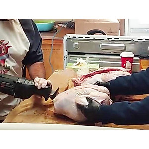 Stainless Steel Reciprocating Saw Blades for Meat, 12 Inch 8TPI Unpainted Reciprocating Saw Blades for Wood Pruning, Food Cutting, Big Animals, Frozen Meat, Beef, Sheep, Cured Ham, Turkey, Bone - 5 pack