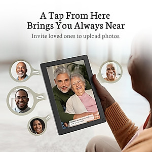 BSIMB Smart WiFi Digital Picture Frame 16GB with Wood Effect, 10.1 Inch HD IPS Display, Instantly Share Photos/Videos via App Email, Easy-to-Use Touch Screen, Auto Rotate in Landscape or Portrait