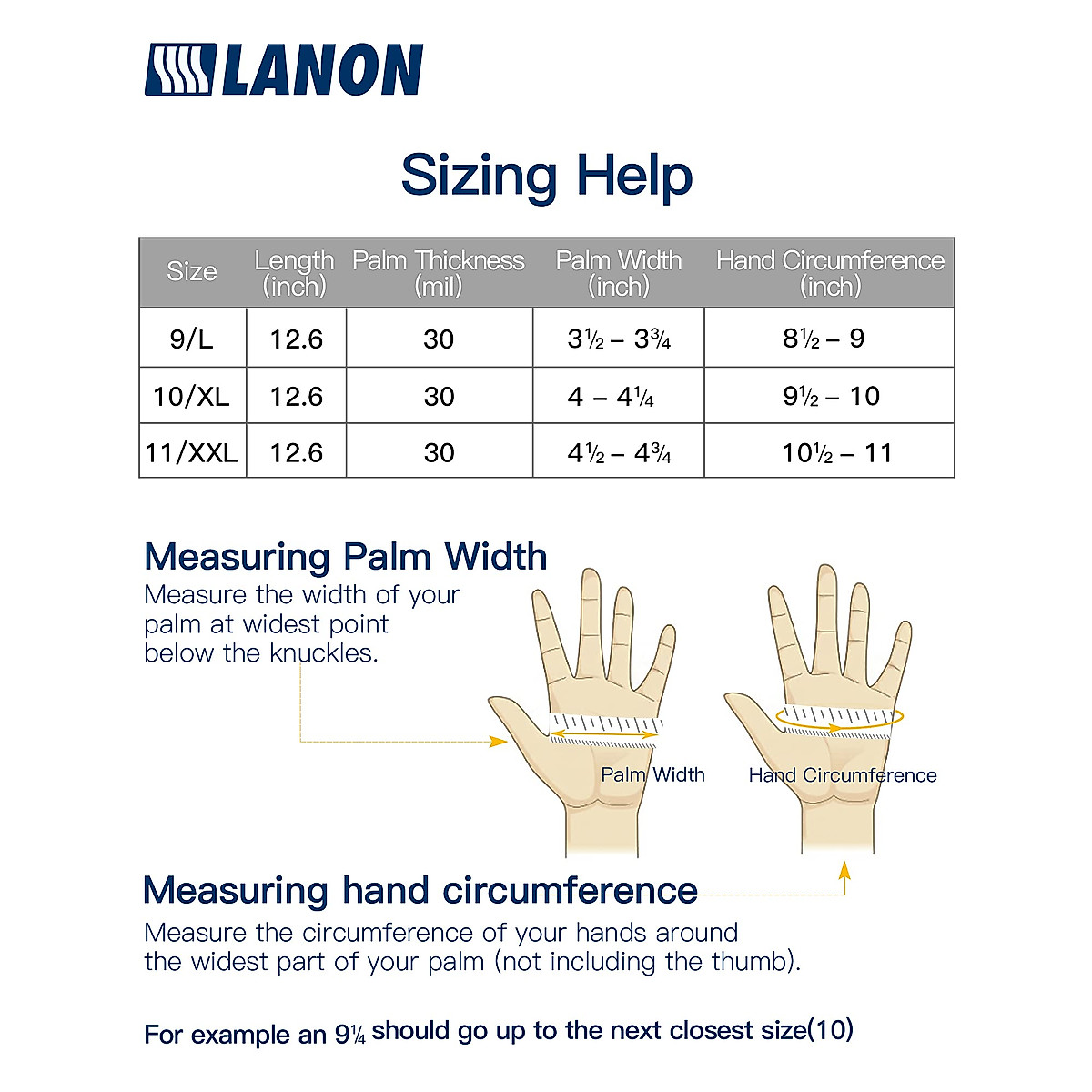 LANON Rubber Chemical Resistant Gloves, Reusable Heavy-duty Safety Work Gloves, Acid & Alkali Protection, Non-Slip, X Large