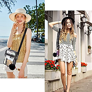 LYroo Clear Bag Stadium Approved Mini Backpack and Clear Crossbody Bag for Women Stadium Concert