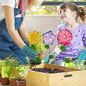 Juegoal 3 Pack Flower Garden Stakes Decor, Shaking Head Metal Outdoor Sunflowers Daisy Glow in Dark Metal Yard Art, Waterproof Metal Flower Stick, Indoor Outdoor Lawn Pathway Patio Ornaments