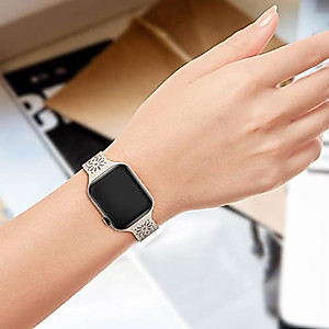 TSAAGAN 5 Pack Lace Silicone Bands Compatible for Apple Watch Band 38mm 40mm 41mm 42mm 44mm 45mm 49mm, Slim Hollow-out Breathable Sport Thin Strap for iWatch Ultra Series 8/7/SE/6/5/4/3/2/1 Women Men