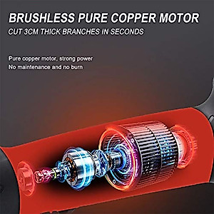 dibike Electric Pruning Shears with Rechargeable Lithium Battery, 30mm Max Cutting Diameter, Power Tree Electric Branch Scissors Wood Prunner (Black-2)