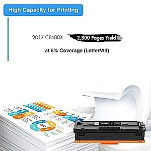 TRUE IMAGE Compatible Toner Cartridge Replacement for HP 201X CF400X 201A CF400A Color Laserjet Pro MFP M277dw M277c6 M252dw M252n M252 M277 M277n 277dw Ink Printer (Black, 2-Pack)