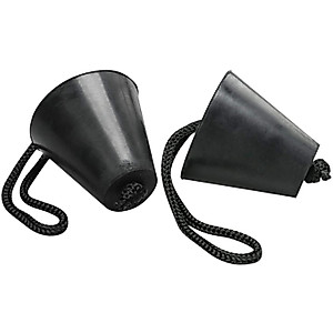 Amarine Made Pack of 12 Universal Kayak Scupper Plug Kit,Silicone Scupper Plugs Drain Holes Stopper Bung with Lanyard Fit for Kayaks Canoes (Black)