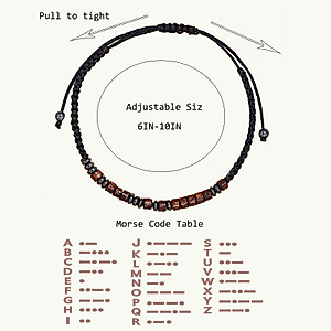 Lvla Gan Morse Code Bracelet for Women, String Wrap Bracelet Friendship Daughter Boyfriend Girlfriend Couples Inspirational Gifts Bracelet Gift for Her Secret Message Strand Bracelet Fuck Cancer