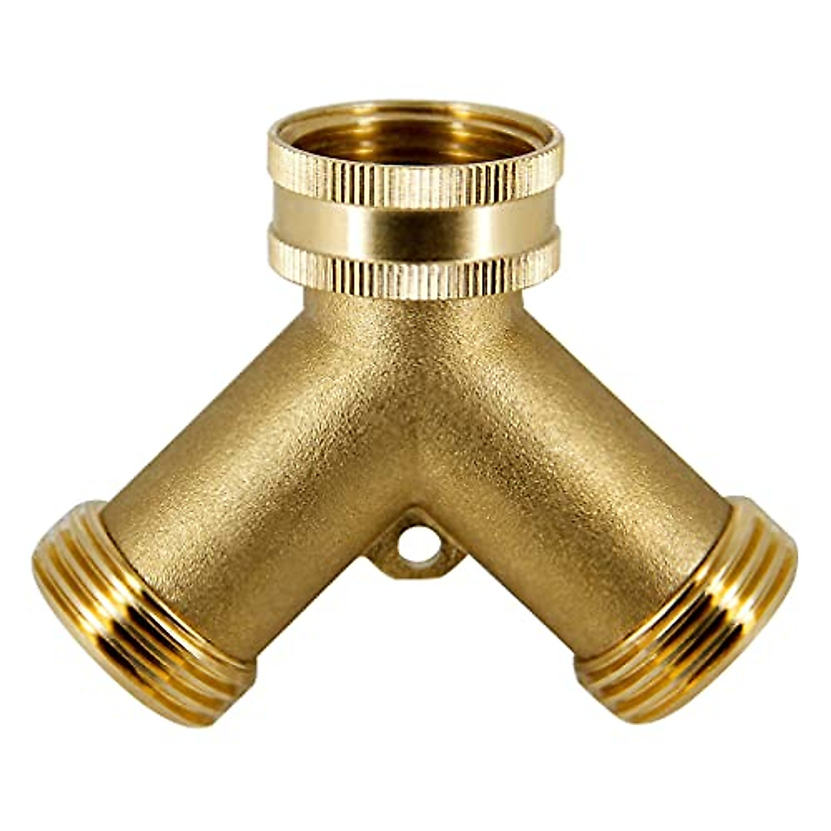 Triumpeek Brass Garden Hose Splitter, 3/4 Inch Brass Hose Connector, 2-Way Y Brass Hose Connector