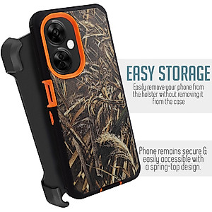 Customerifrst Shockproof Phone Case Compatible OnePlus Nord N30 5G with Belt Clip Holster Phone Case, Heavy Duty Rugged Full-Body Cover with Kickstand Built in Screen Protector (Camo)