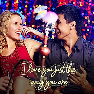 Neon Sign for Wall Decor, Yeeficent Neon Lights for Bedroom Wall, 26 x 13 Inch Dimmable Neon Signs, Custom Light Up Sign for Wedding Party Birthday Gift (Warm White-I Love You Just The Way You Are)