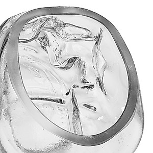 CGIZEA 2 Piece Skull Glass Cups 13.5oz Halloween Skull Decor Cups Crystal Skull Shot Glasses Vodka Spirits Clear Glass Cups Stylish Tiki Glass Tiki Mug Tiki Cup Cocktail Glasses Hawaiian Style Glass