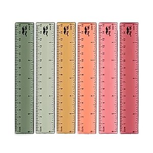 Mr. Pen- Ruler, 6 Inch, 6 Pack, Vintage Colors, Rulers for Kids, Rulers for School, Clear Plastic Ruler, Kids Ruler, Back to School Supplies, Clear Ruler, Ruler with Centimeters and Inches