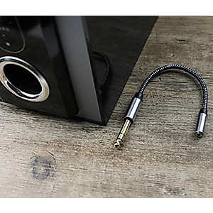 MORELECS 3.5mm to 1/4 Adapter, 1/4 to 3.5mm Adapter 6.35mm 1/4" Male to 3.5mm 1/8" Female TRS Stereo Audio Cable Nylon Braid Compatible for Amplifiers, Guitar, Piano, Home Theater Devices