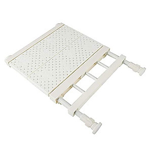 Closet Tension Shelf Expandable, Adjustable Metal Storage Rack with Rod Closet Tension Storage Rack for Cabinet Wardrobe Cupboard(M-White)
