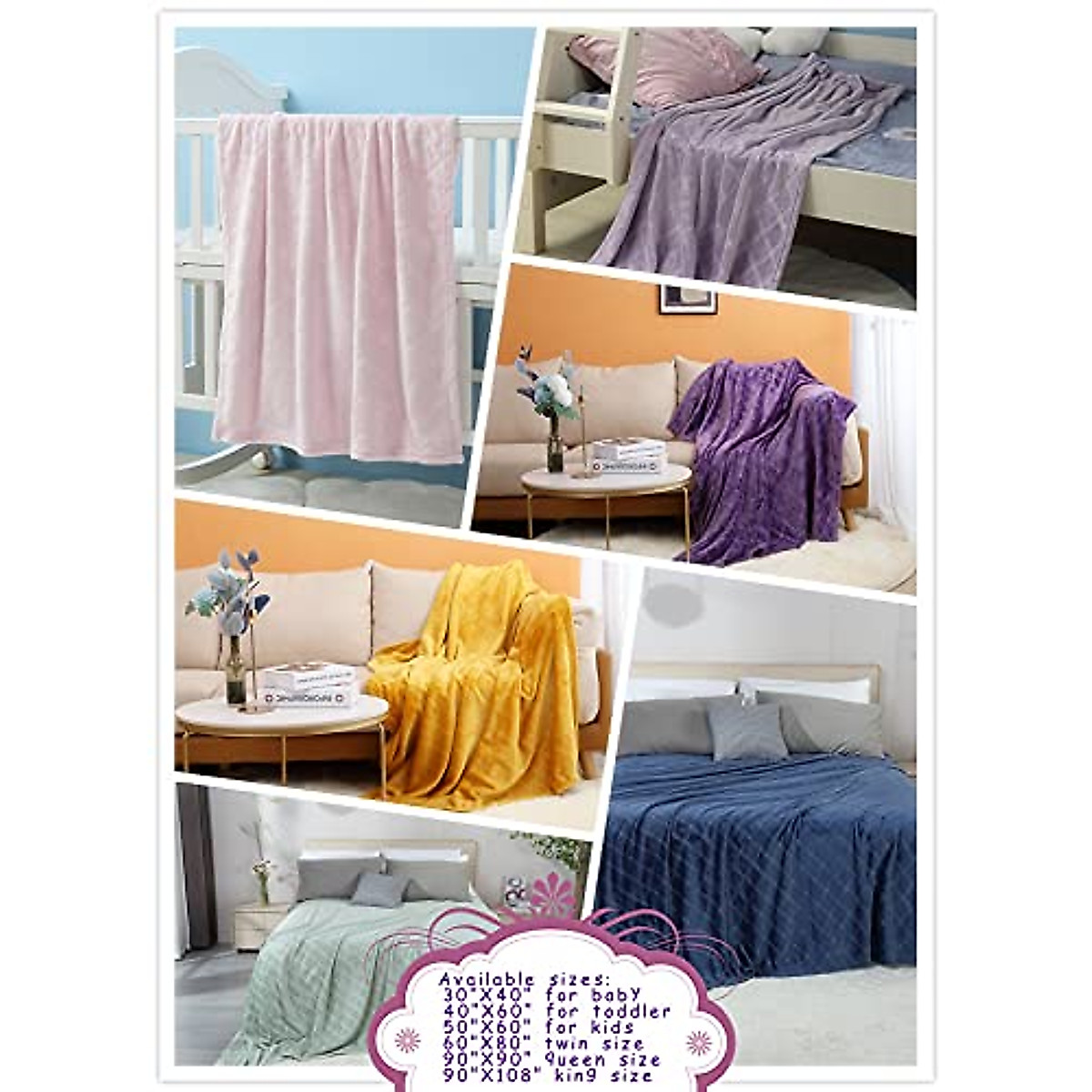 CREVENT Plush Super Soft Lightweight and Breathable Baby Blanket for Girls Infants Stroller Crib Bed Spring Summer All Seasons Use(30"X40" Pink)