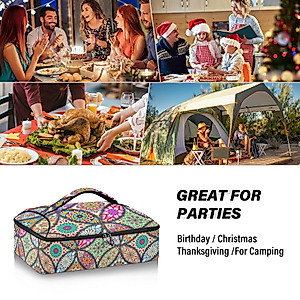 aiyojasen Insulated Casserole Dish Carrier Bag,Mandala Reusable Carrier Keeps Food Hot or Cold, Perfect for Lasagna Pan, Casserole Dish & More