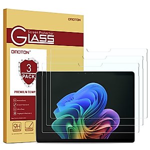 OMOTON 3 Pack Screen Protector for Microsoft Surface Pro 11&Pro 10 (2024)/Pro 9 (2022)/Pro 8 (2021)/Pro X-13 Inch, Tempered Glass/Case Friendly/Surface Pen Compatible