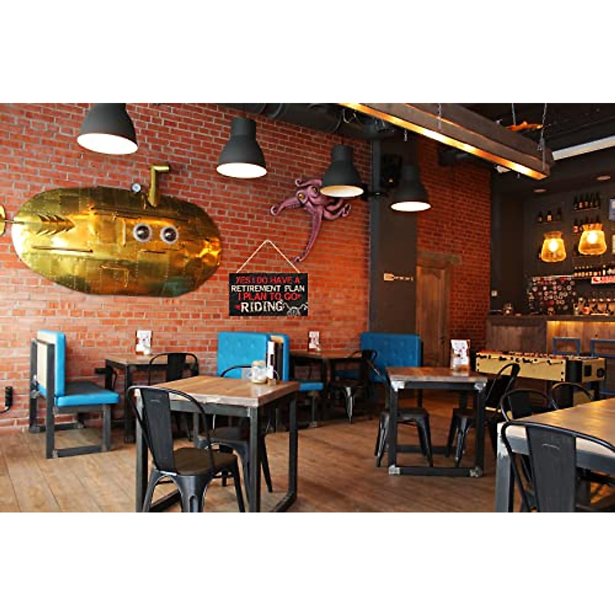 Motorcycle Sign Man Cave Hanging Plaque Gifts for Dad Grandad Brother Gifts for Men Retirement Keepsake 10" X 5" (US-G076)