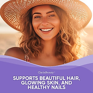 ClarinBeauty 100% Natural Collagen Pills 1000mg Biotin 10000mcg Keratin Saw Palmetto 2500mg Hyaluronic Acid & Pumpkin Seed with Vitamin C and Vitamin E