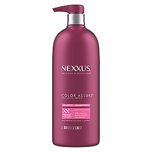 Nexxus Color Assure Sulfate-Free Shampoo with ProteinFusion For Color-Treated Hair for Enhanced Color Vibrancy, Silicone Free Shampoo with Pump 33.8 oz