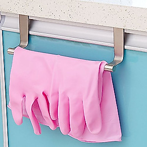 Booluee Stainless Steel Over The Cabinet Door Towel Bar Towel Holder Rack for Kitchen Bathroom Cabinet Cupboard Doors (Small)