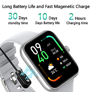 Smart Watch (Answer/Make Call), 1.8" Smartwatch Fitness Tracker for Android and iOS Phones with Heart Rate Sleep Tracking, 132 Sport Modes, Blood Oxygen, Ai Voice Control,Fitness Watch for Women Men