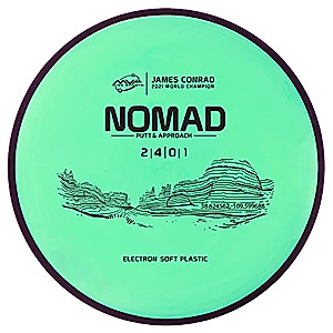 MVP Disc Sports Electron Nomad (Soft) James Conrad Edition Disc Golf Putter (170-175g / Colors May Vary)