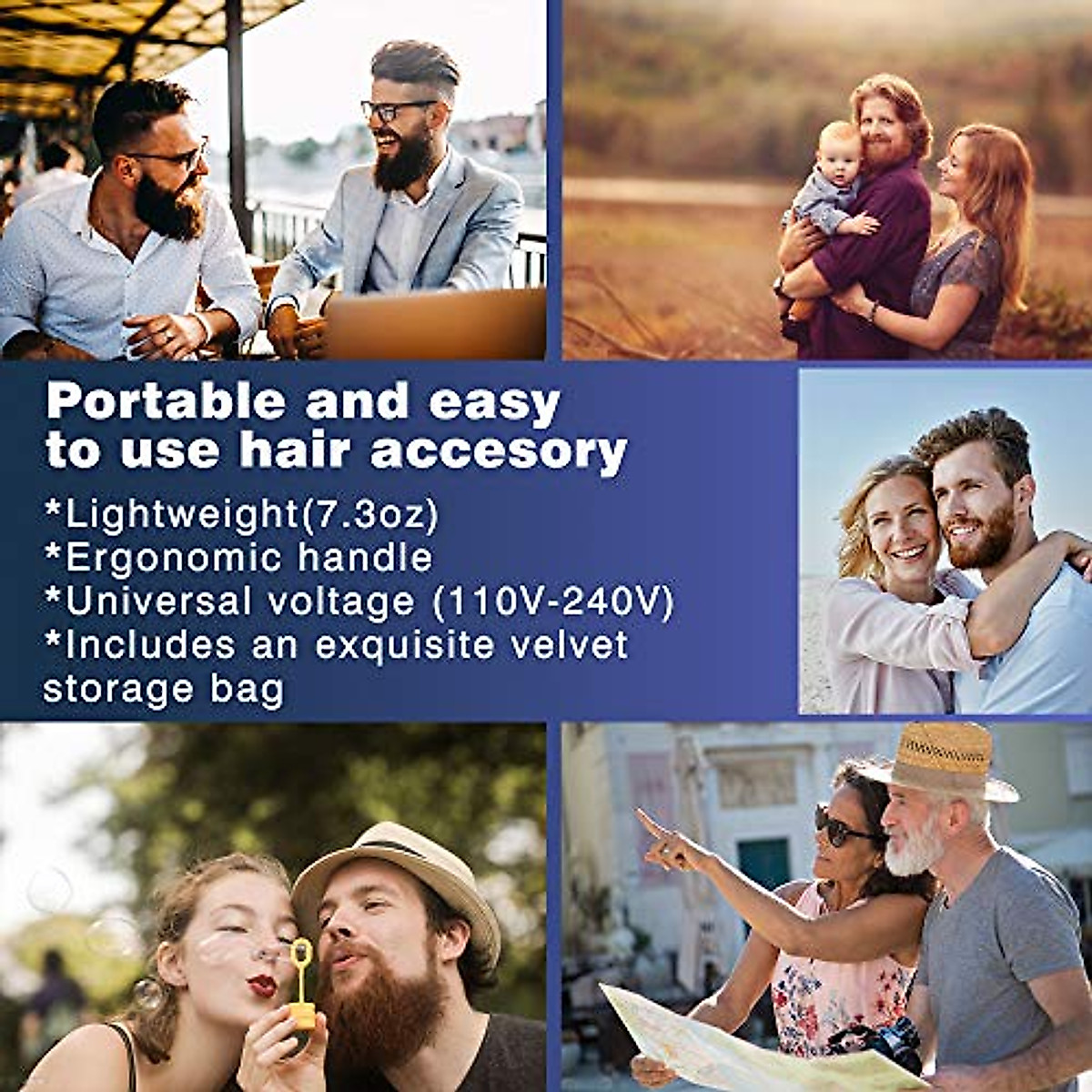 Beard Straightener for Men - Faster Heated Ionic Technology Beard Straightening Comb – Electric Portable Men’s Hair Styling Brush for Him Dad Husband