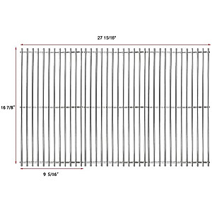 Hisencn 16 7/8" Grill Grates Replacement for Charbroil 463436213, 463436214, 463436215, 463420508, 463440109, 463441312, 463441514, Thermos 461442114, Stainless Steel Cooking Grate, G432-1800-W1