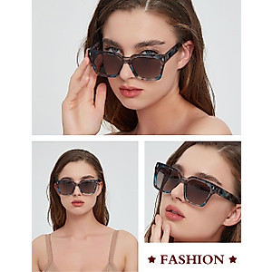 BIRCEN Polarized Trendy Sunglasses for Women: UV Protection Womens and Mens Square Shades with Acetate Frame BC2003