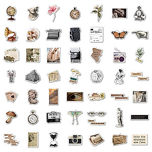 Maxleaf Old Times Vintage Stickers Scrapbook Supplies, Maxeaf 50PCS Nostalgia Retro Stickers for Planner Scrapbooking Laptops Art Journaling Gift Wrapping